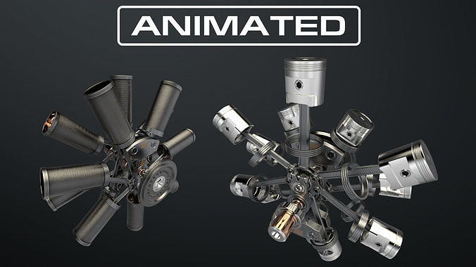 Aircraft Engine 3D model animated rigged | CGTrader