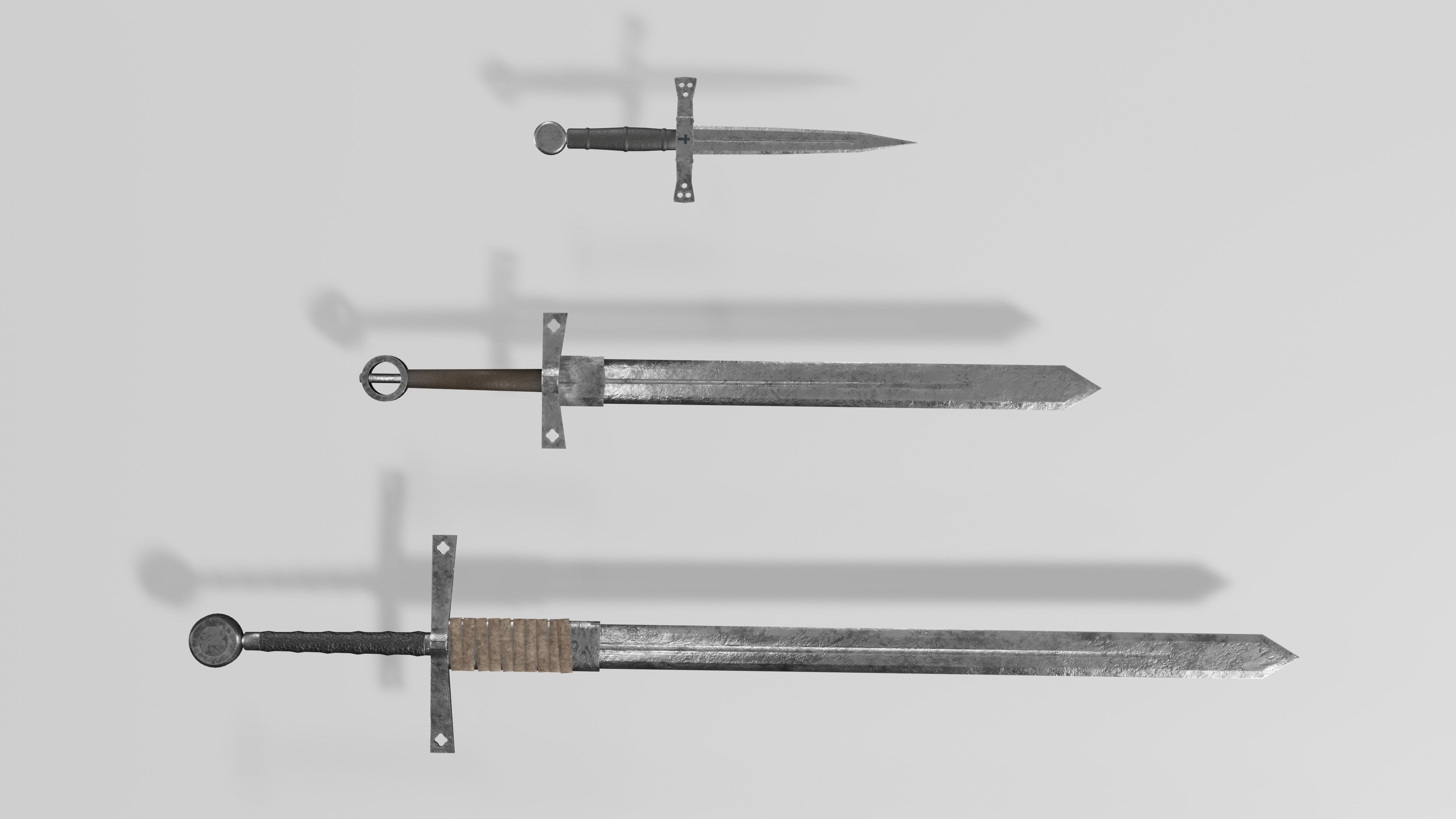 3D Model Collection Medieval melee weapon pack VR / AR / low-poly ...