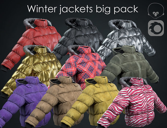 3D Model Collection Winter jackets big pack VR / AR / low-poly | CGTrader