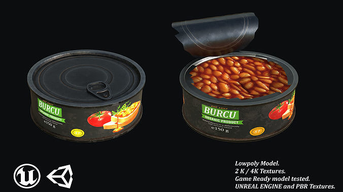 3D model Canned Beans PBR Game Ready VR / AR / low-poly | CGTrader