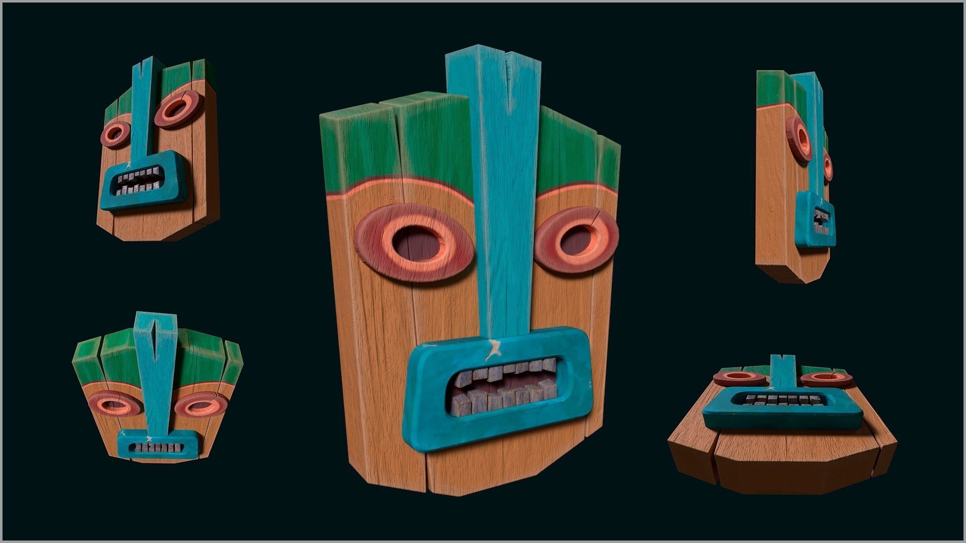 3D model Stylized Hand-Painted Tiki Mask VR / AR / low-poly | CGTrader