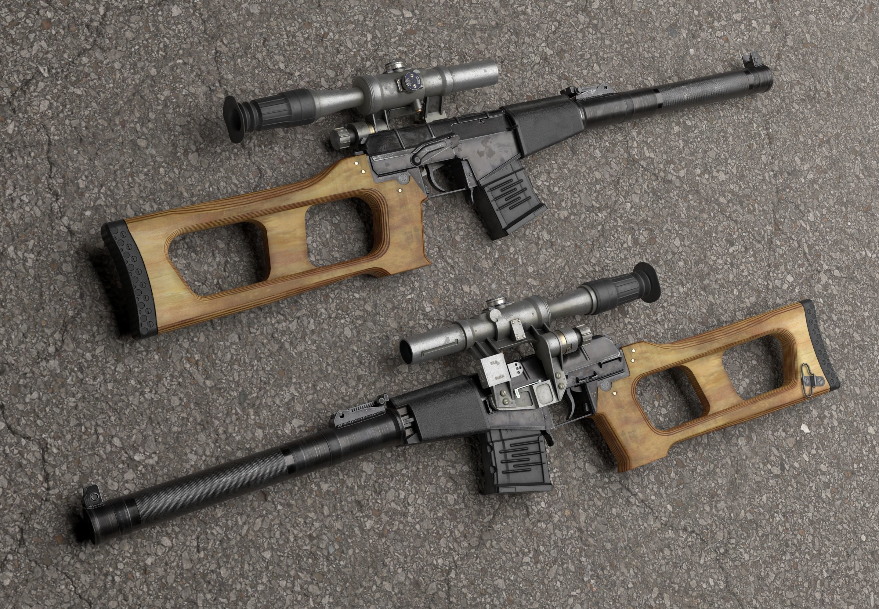 3D model Sniper Rifle VSS Vintorez Wich PSO-1 VR / AR / low-poly | CGTrader