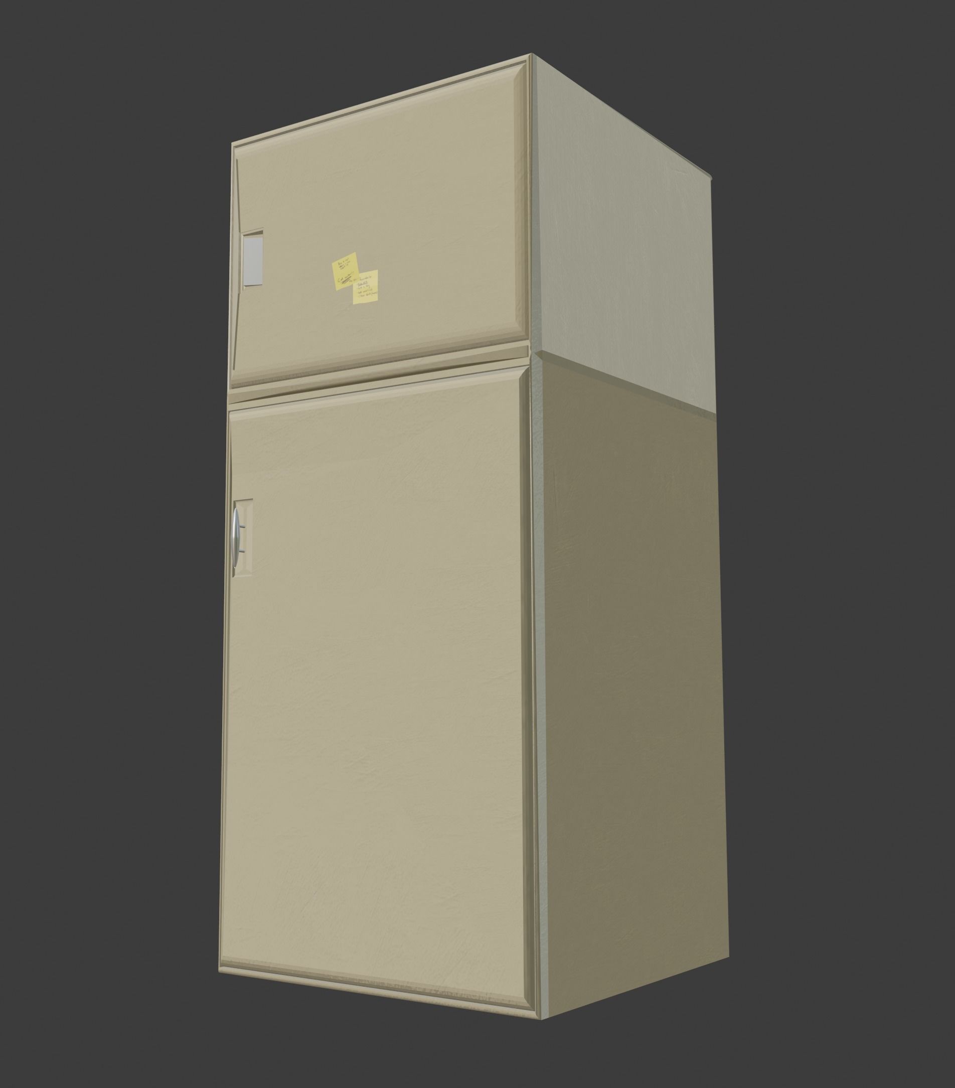 3D model Creme white 90s Refrigerator VR / AR / low-poly | CGTrader