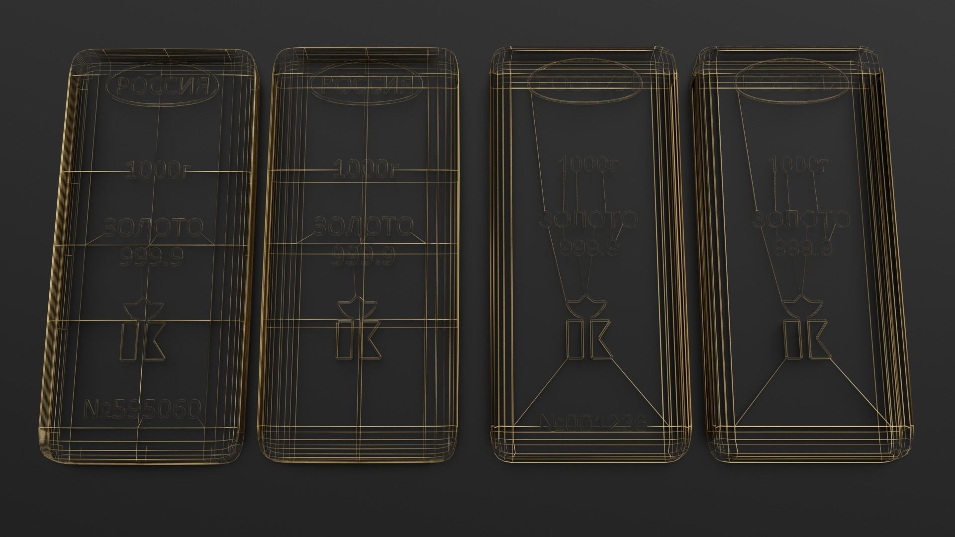 Russian standard gold bars 3D model | CGTrader