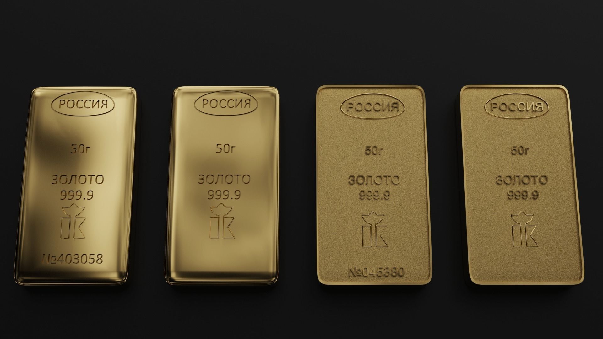 Russian standard gold bars 3D model | CGTrader