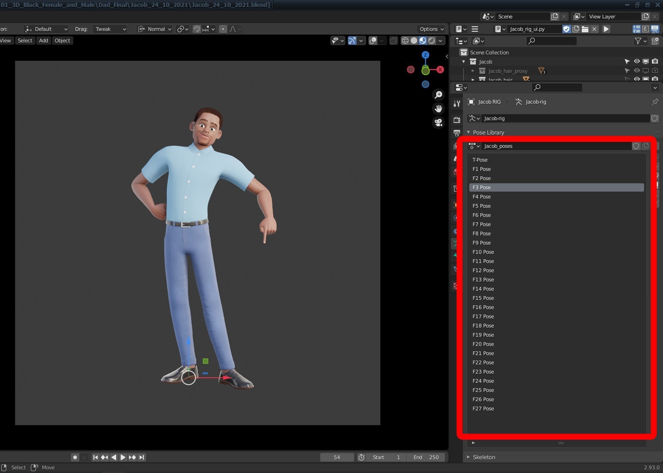 Cartoon Black Man Rigged Blender 3D model rigged | CGTrader