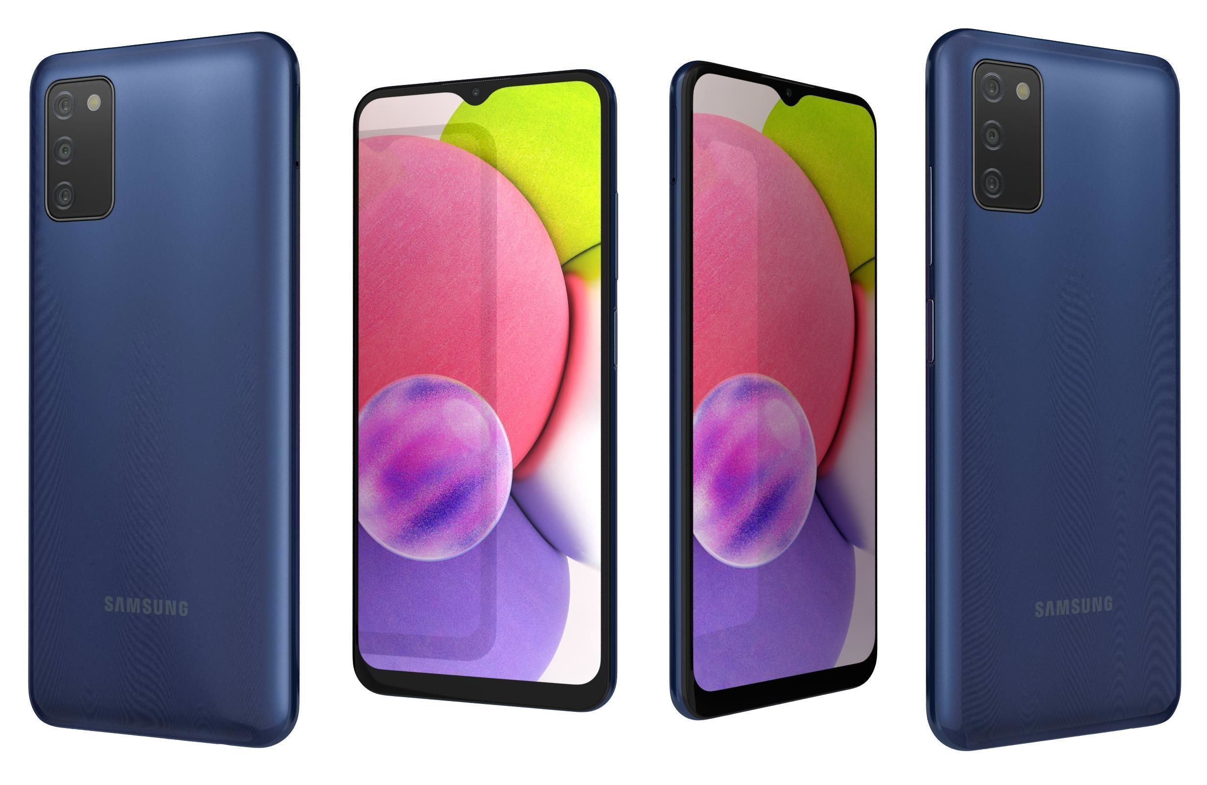 Samsung Galaxy A03s Blue 3D model | CGTrader