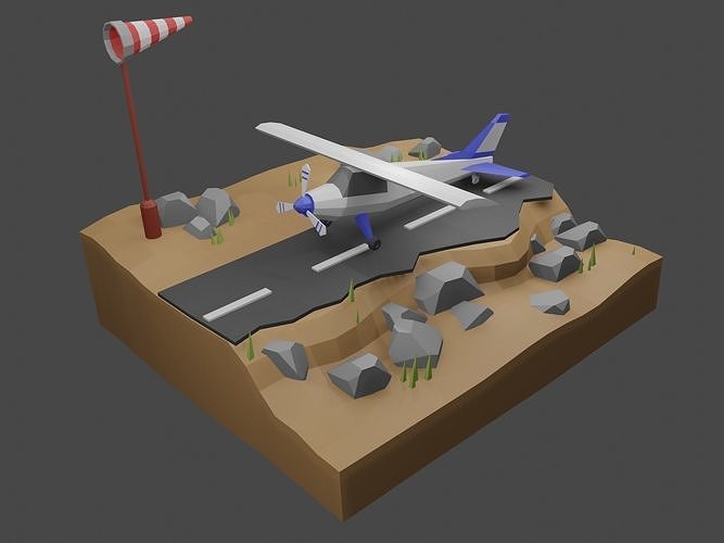 3D model airplane model low poly VR / AR / low-poly | CGTrader