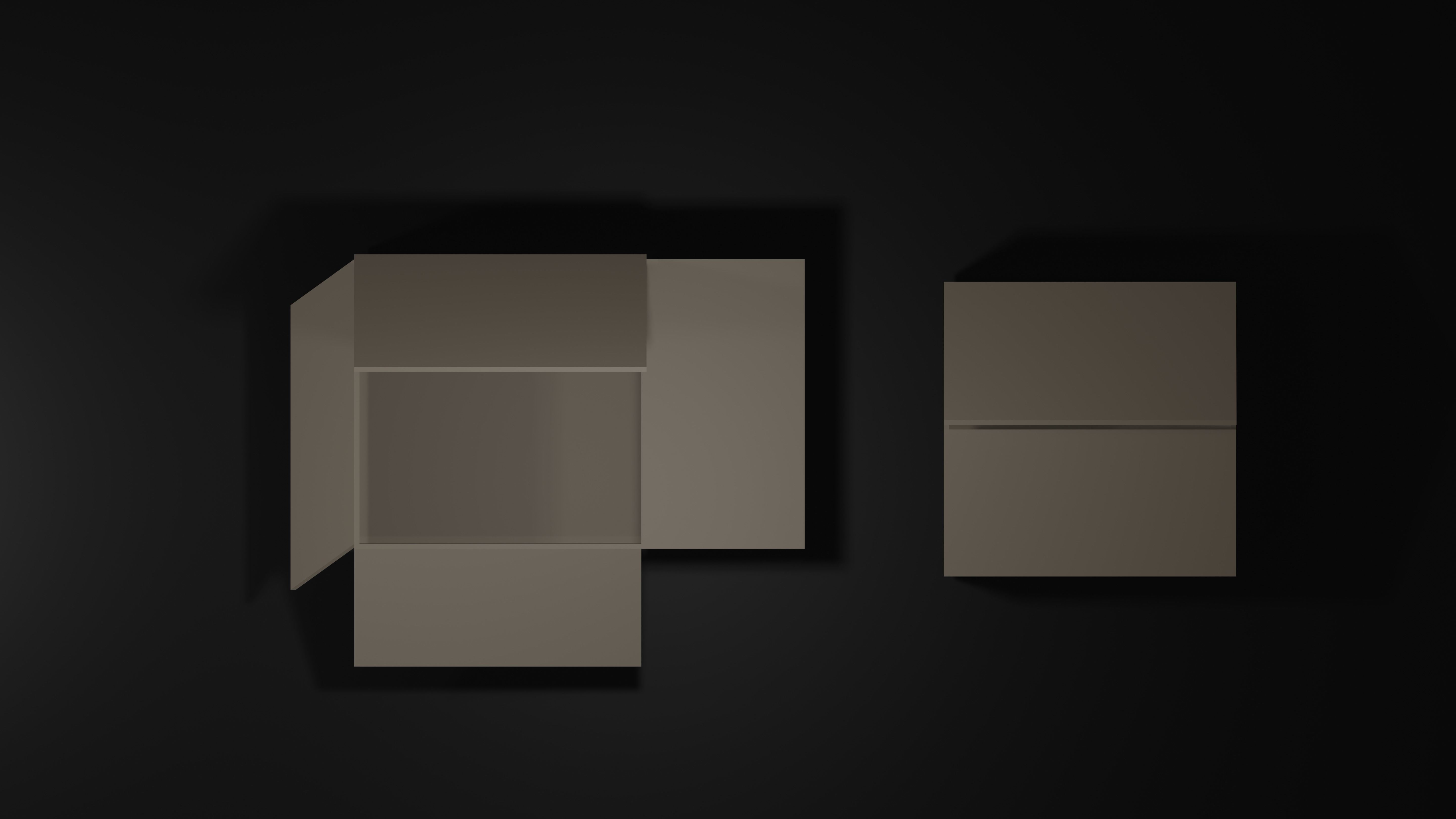 Box Low-poly 3D model two empty cardboard boxes free VR / AR / low-poly ...