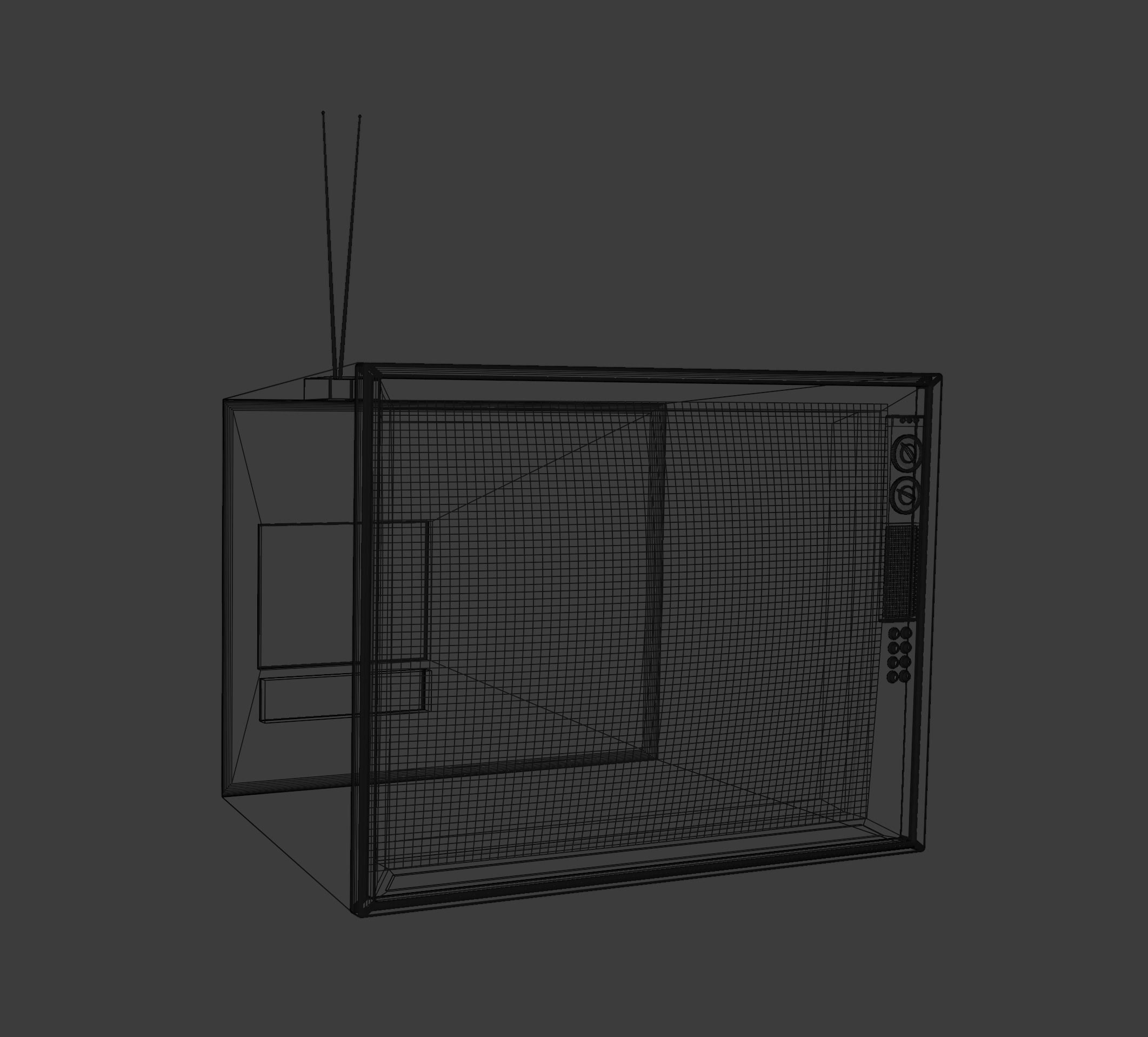 3D model Old School TV - Low Poly VR / AR / low-poly | CGTrader