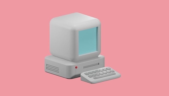 Tiny Cartoon Low Poly Computer 3D model | CGTrader