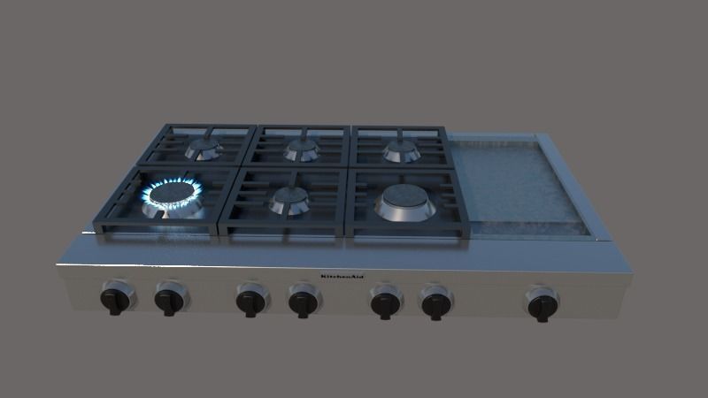 Fogon Estufa Cocina KitchenAid 3D model | CGTrader
