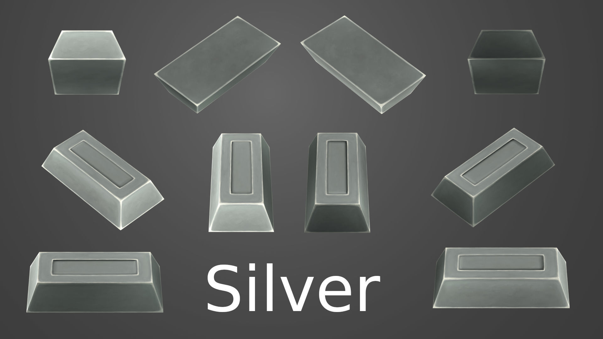 Hand-painted ingots pack free VR / AR / low-poly 3D model | CGTrader