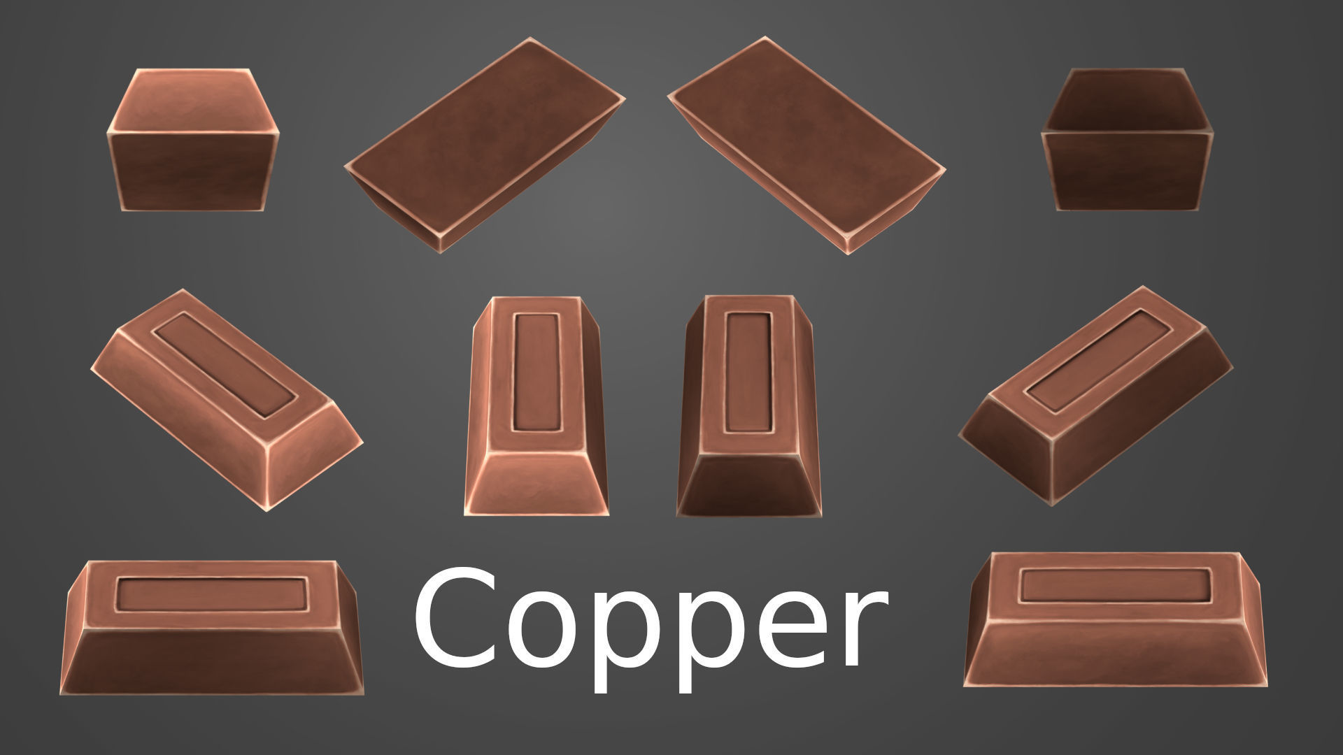 Hand-painted ingots pack free VR / AR / low-poly 3D model | CGTrader