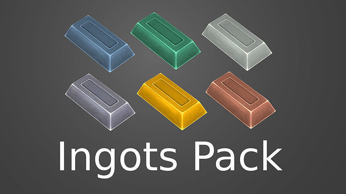 Hand-painted ingots pack free VR / AR / low-poly 3D model | CGTrader