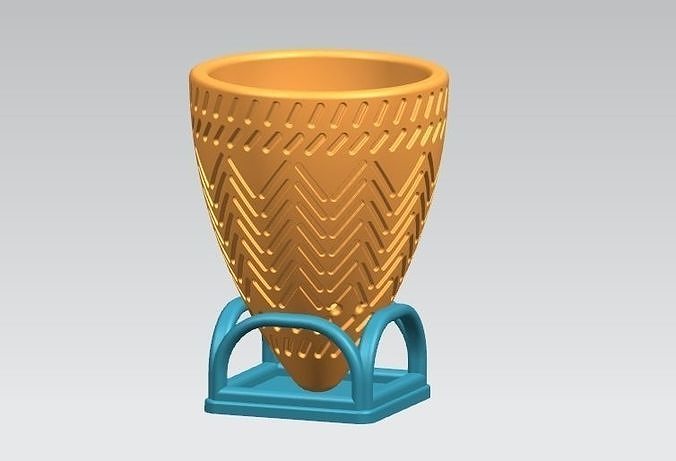 Comb-pattern Pottery 3D model | CGTrader