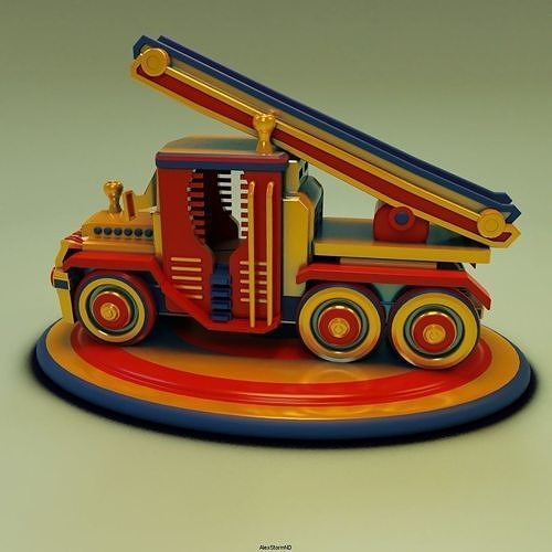 Fire toy car 3D model 3D printable | CGTrader