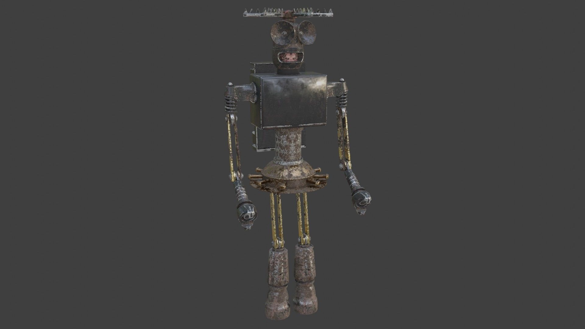 3D model Rigged Future Old Robot 3D Model VR / AR / low-poly rigged ...