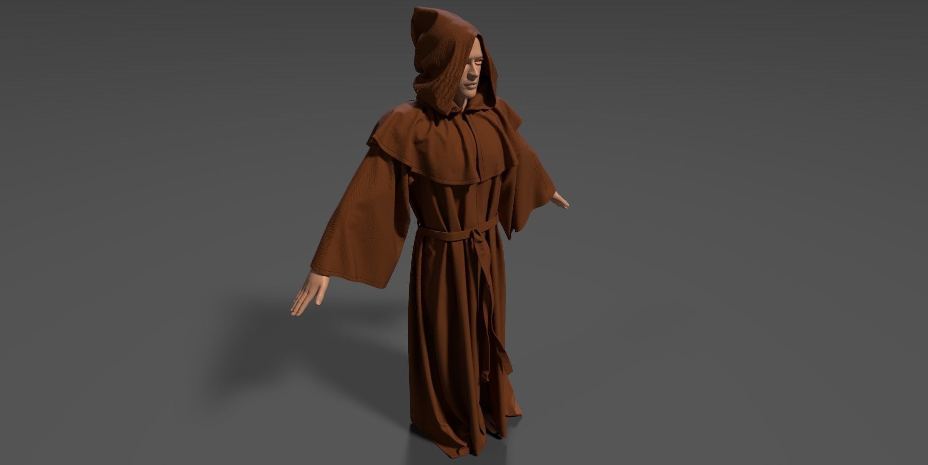 Medieval monk robe 3D model | CGTrader