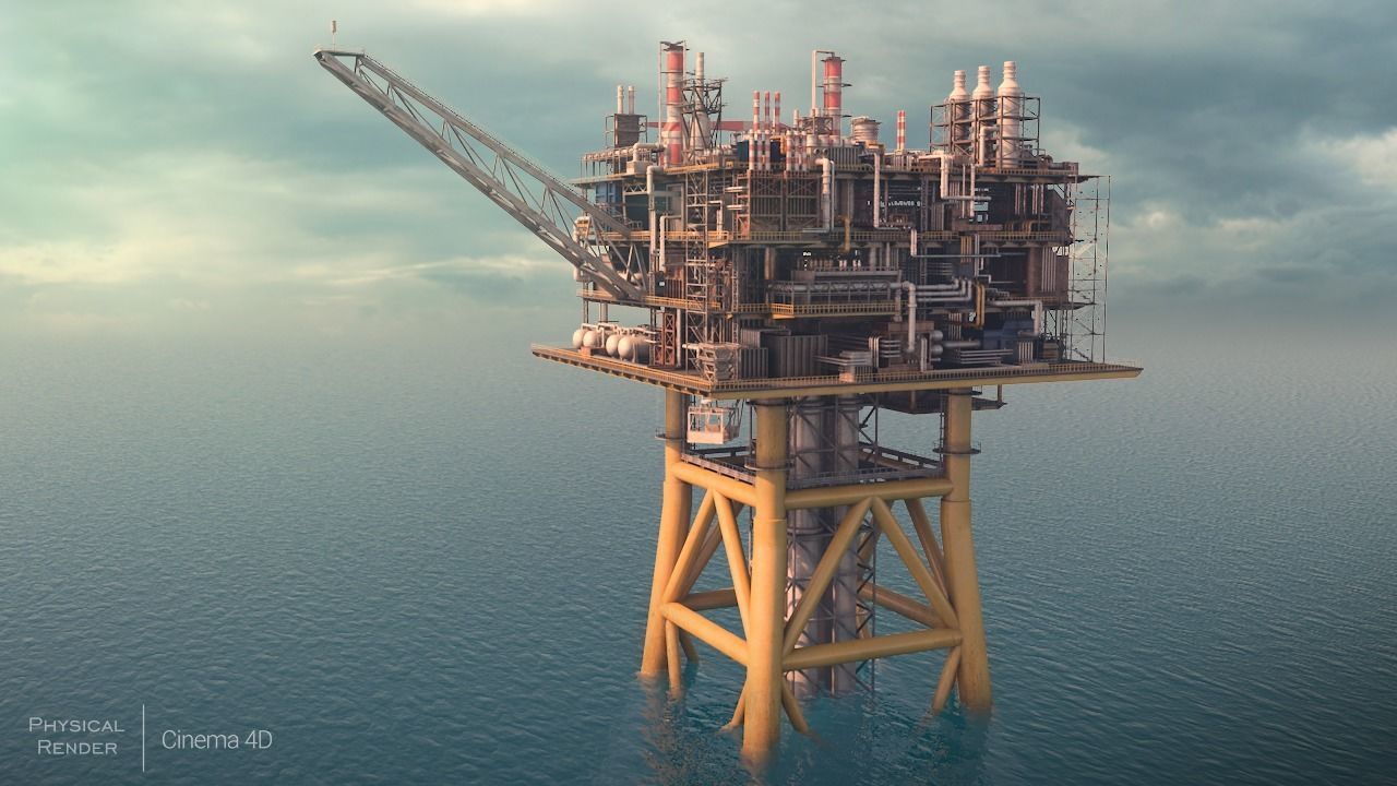 Solan oil platform 3D model | CGTrader