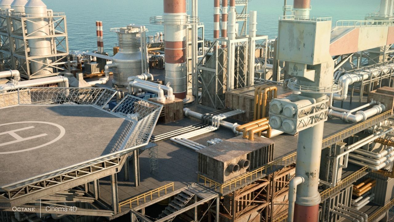 Solan oil platform 3D model | CGTrader