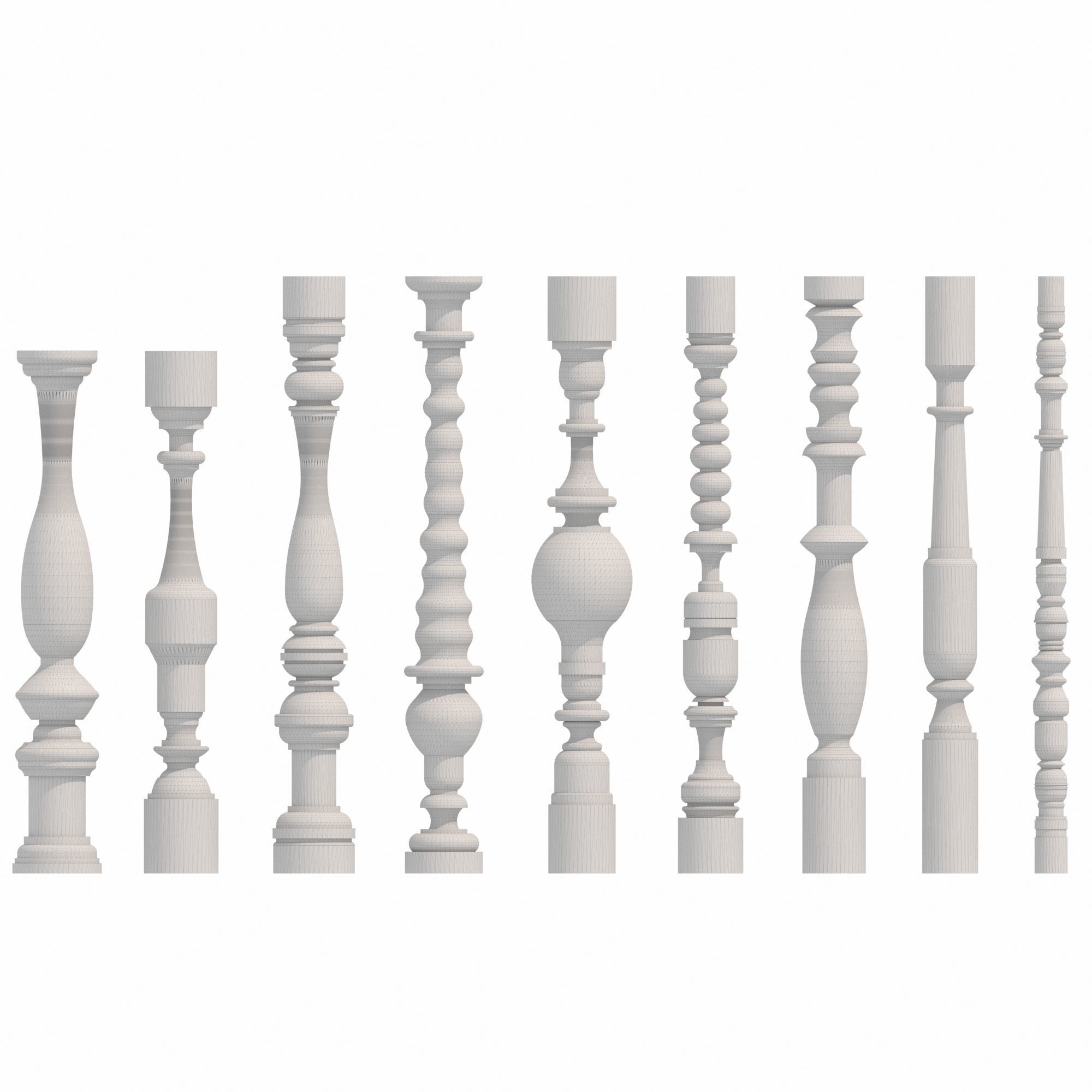 Wood Balustrades 3D model | CGTrader