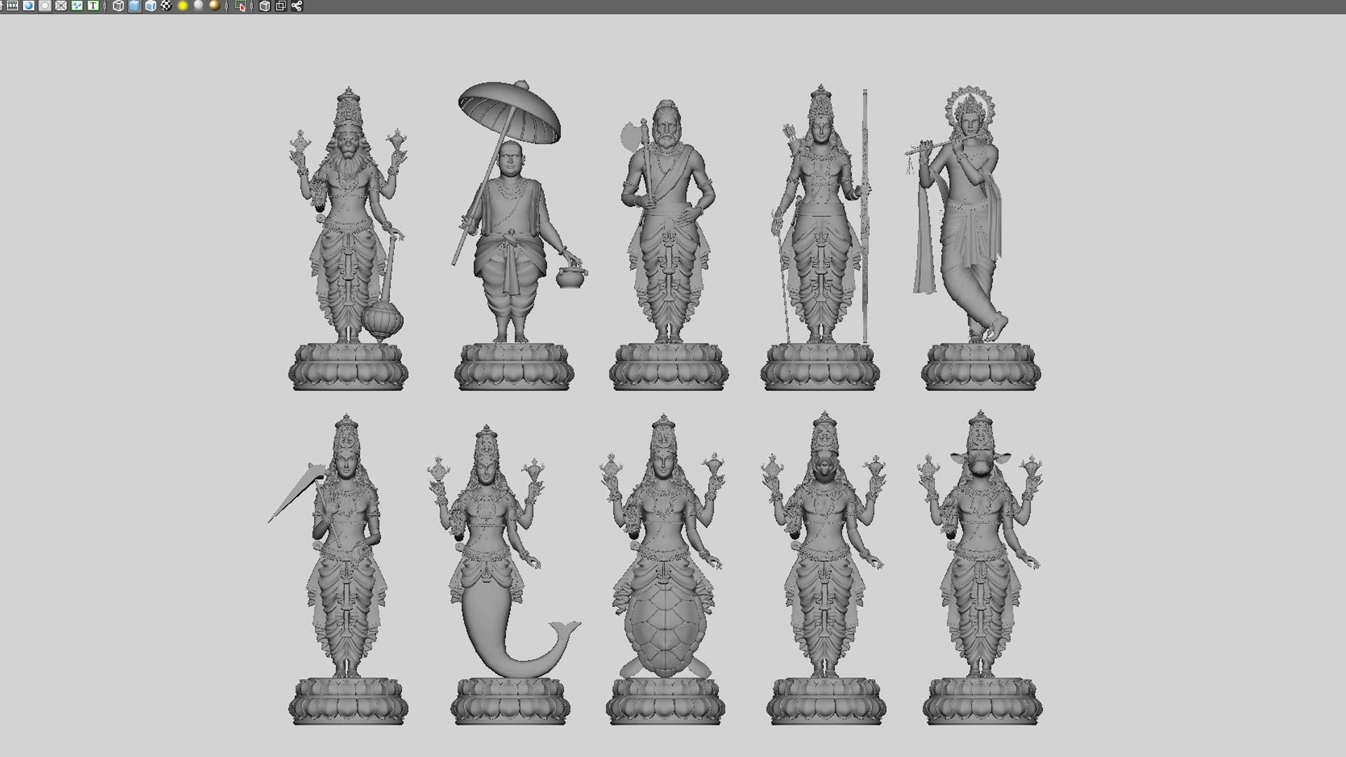 dashavatar god vishnu 3d models 3D model | CGTrader