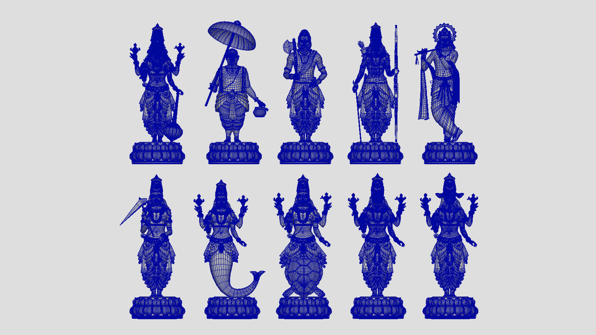 dashavatar god vishnu 3d models 3D model | CGTrader