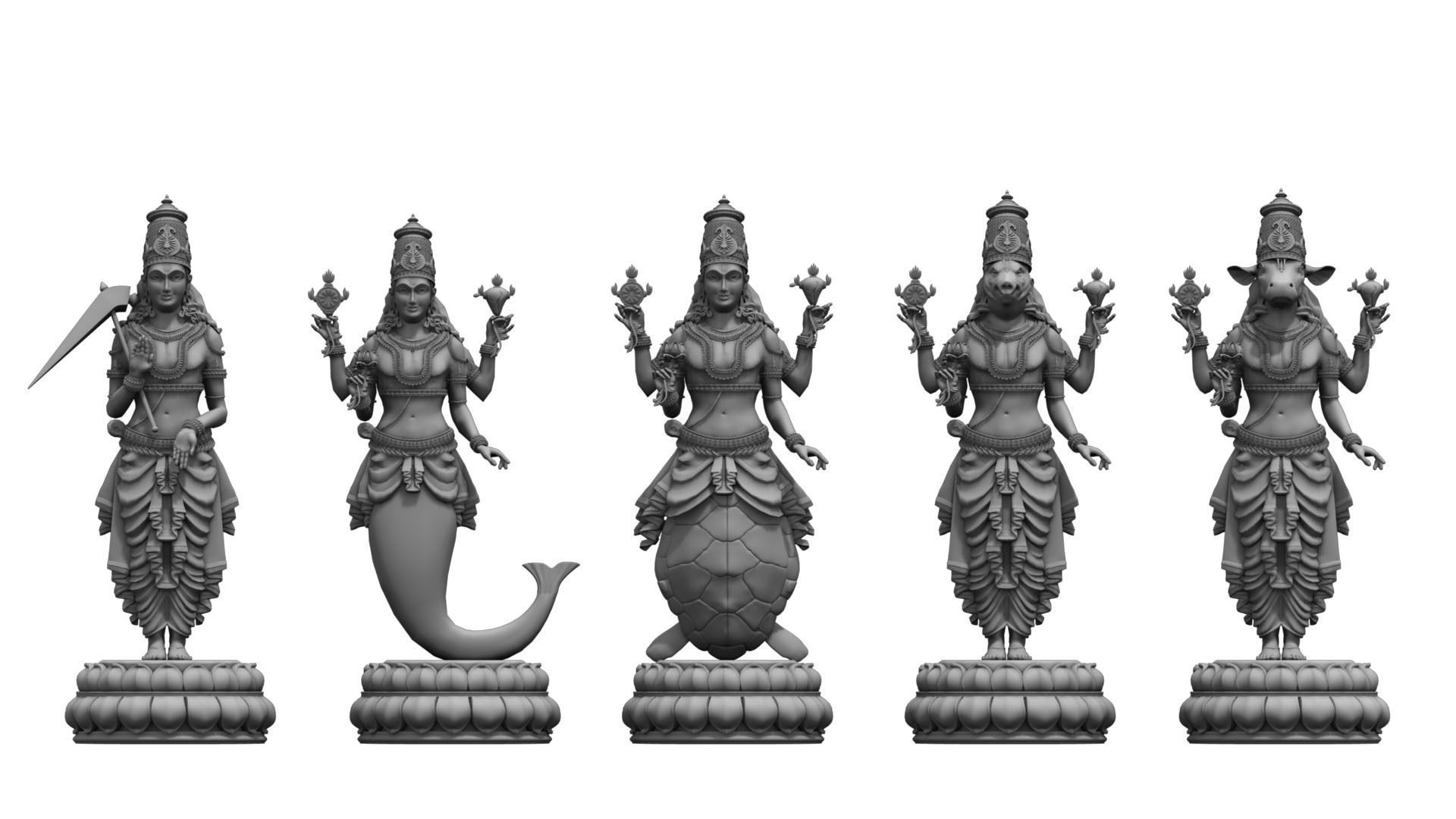 dashavatar god vishnu 3d models 3D model | CGTrader