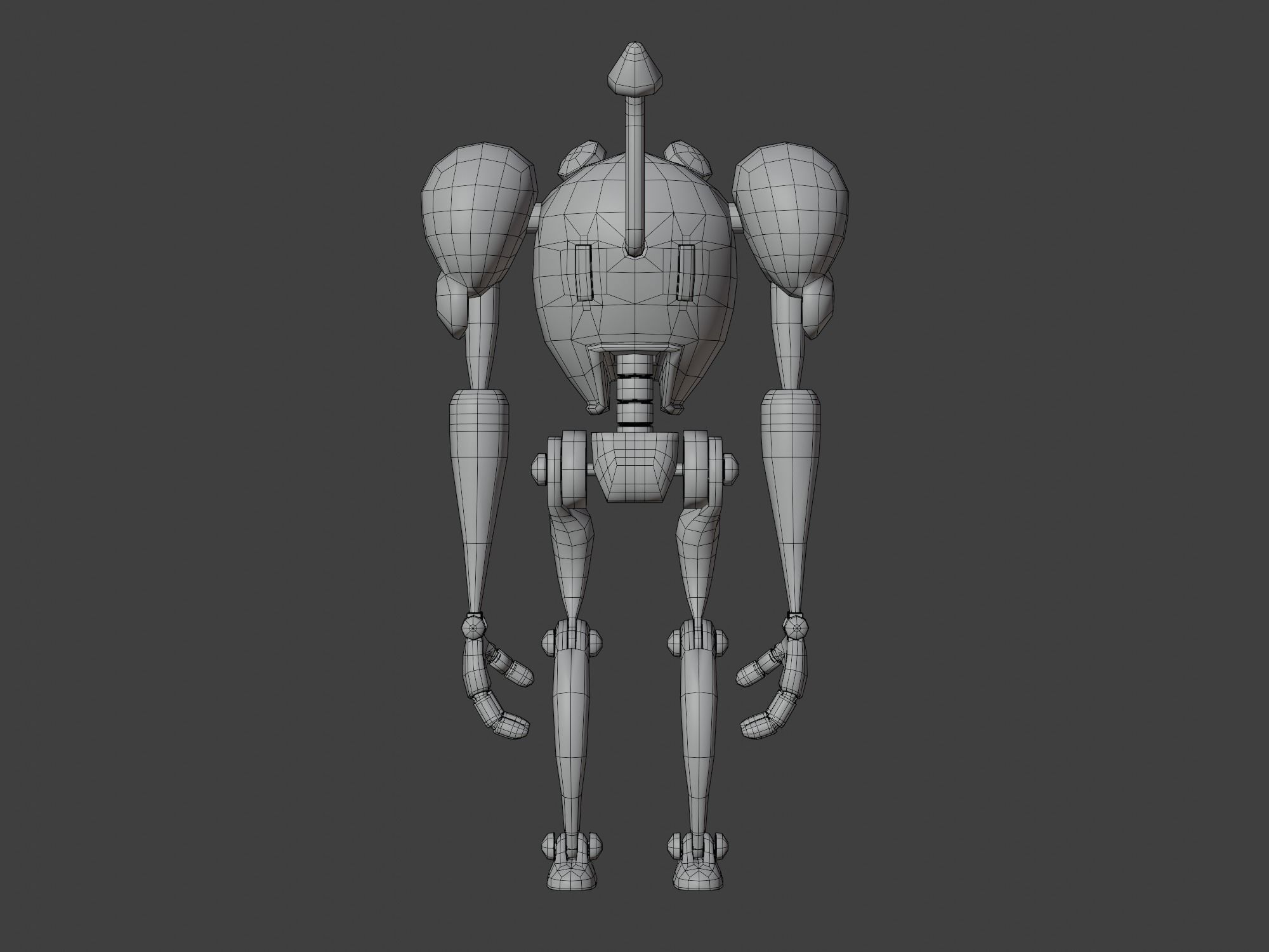 Curved shape robot characters base mesh Low-poly 3D model 3D model ...