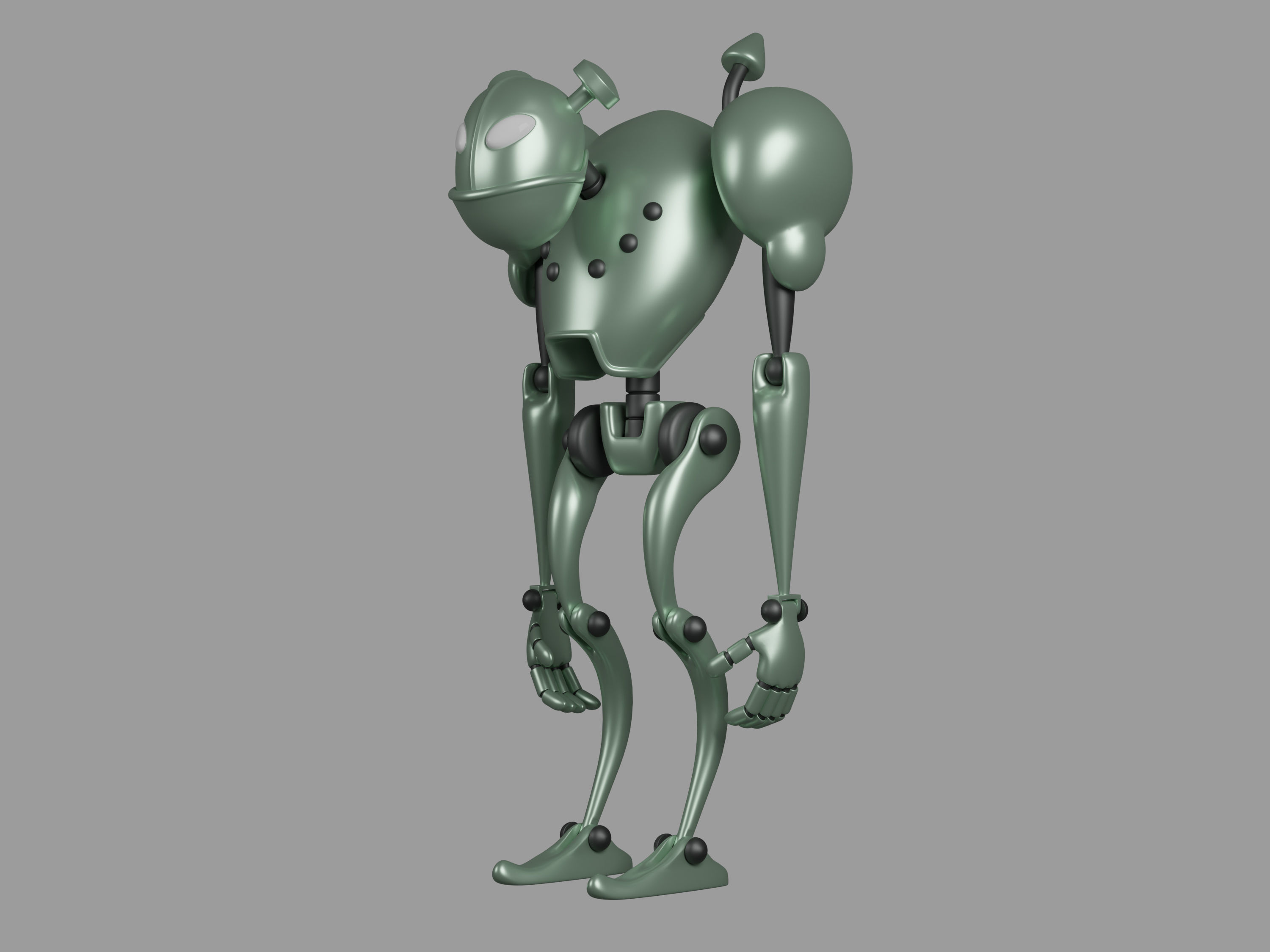 Curved shape robot characters base mesh Low-poly 3D model 3D model ...