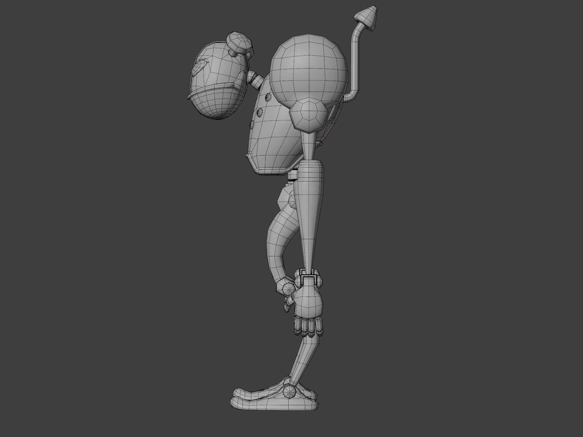 Curved shape robot characters base mesh Low-poly 3D model 3D model ...