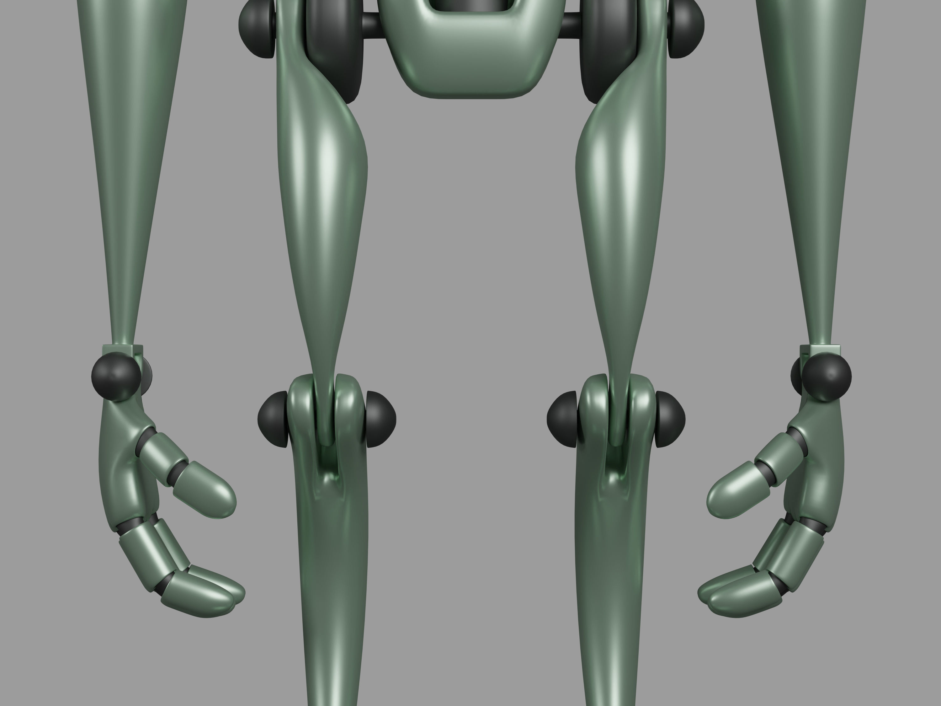 Curved shape robot characters base mesh Low-poly 3D model 3D model ...