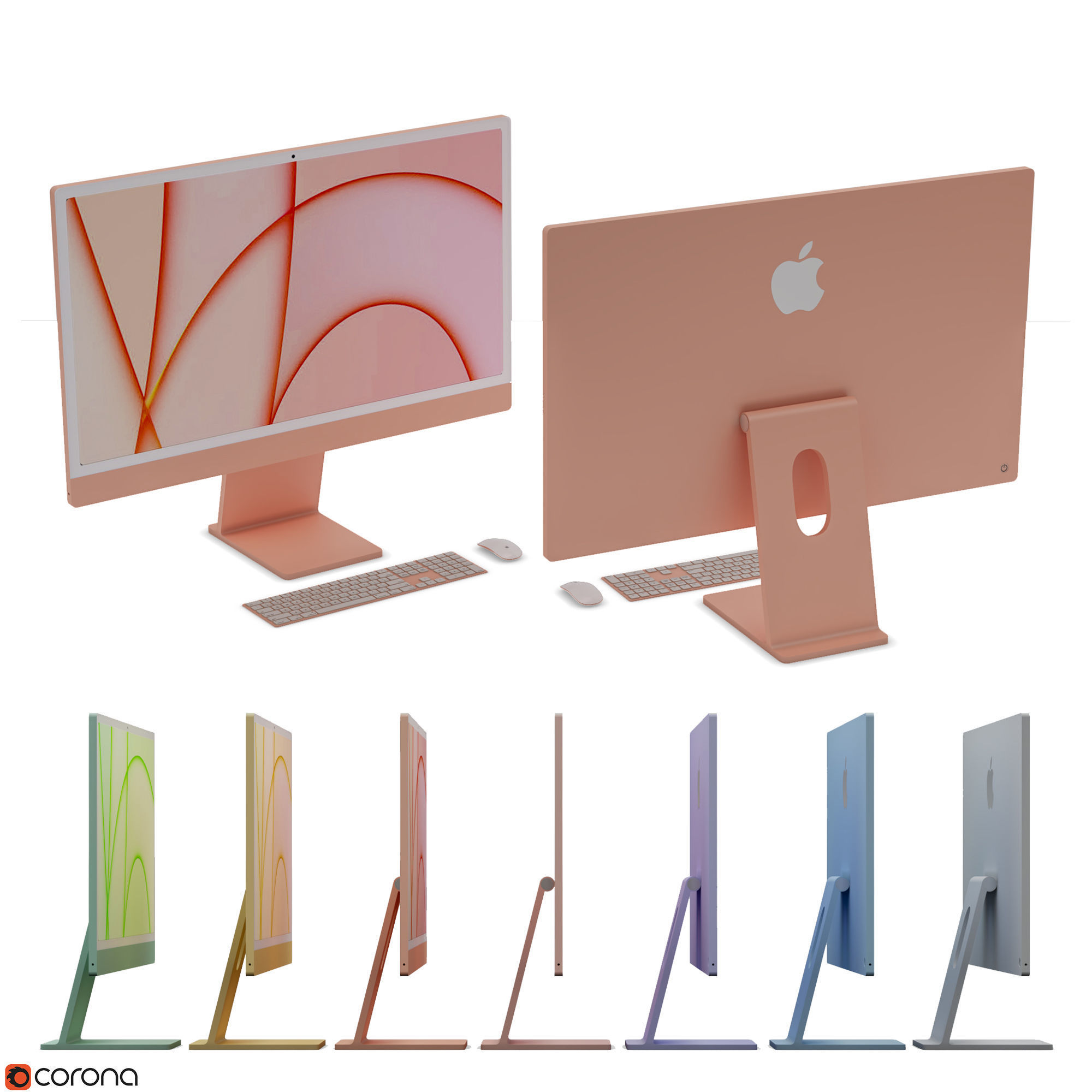 New iMac M1 All Colors 3D model | CGTrader