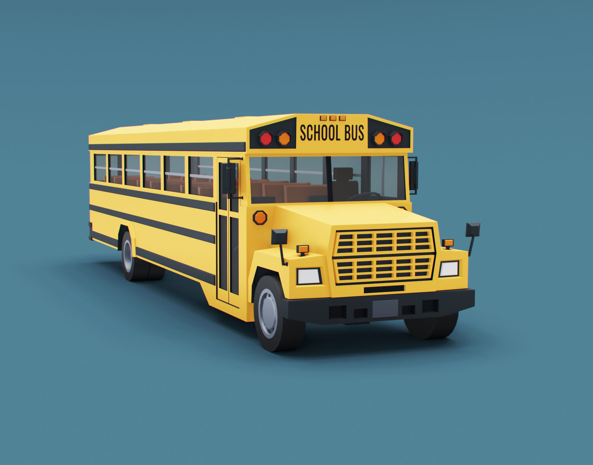 3D model Cartoon Stylized School Bus Classic VR / AR / low-poly | CGTrader