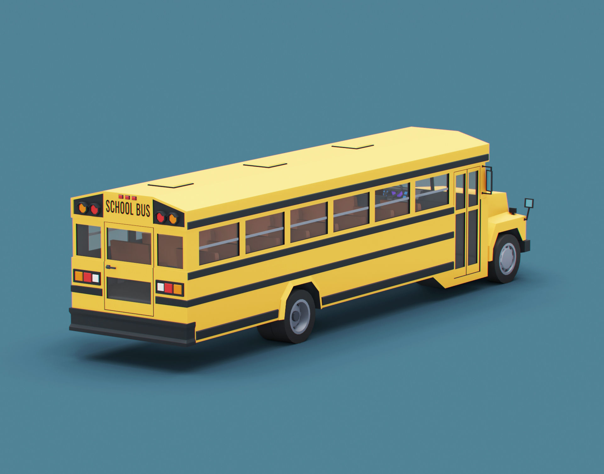 3D model Cartoon Stylized School Bus Classic VR / AR / low-poly | CGTrader
