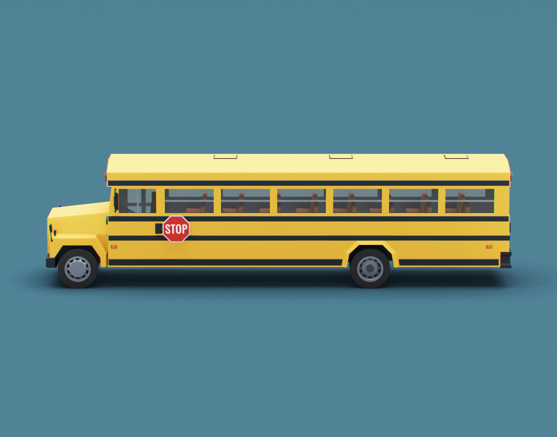 3D model Cartoon Stylized School Bus Classic VR / AR / low-poly | CGTrader