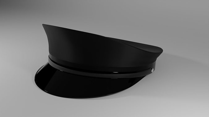 3D model Simple low poly Officer Cap VR / AR / low-poly | CGTrader