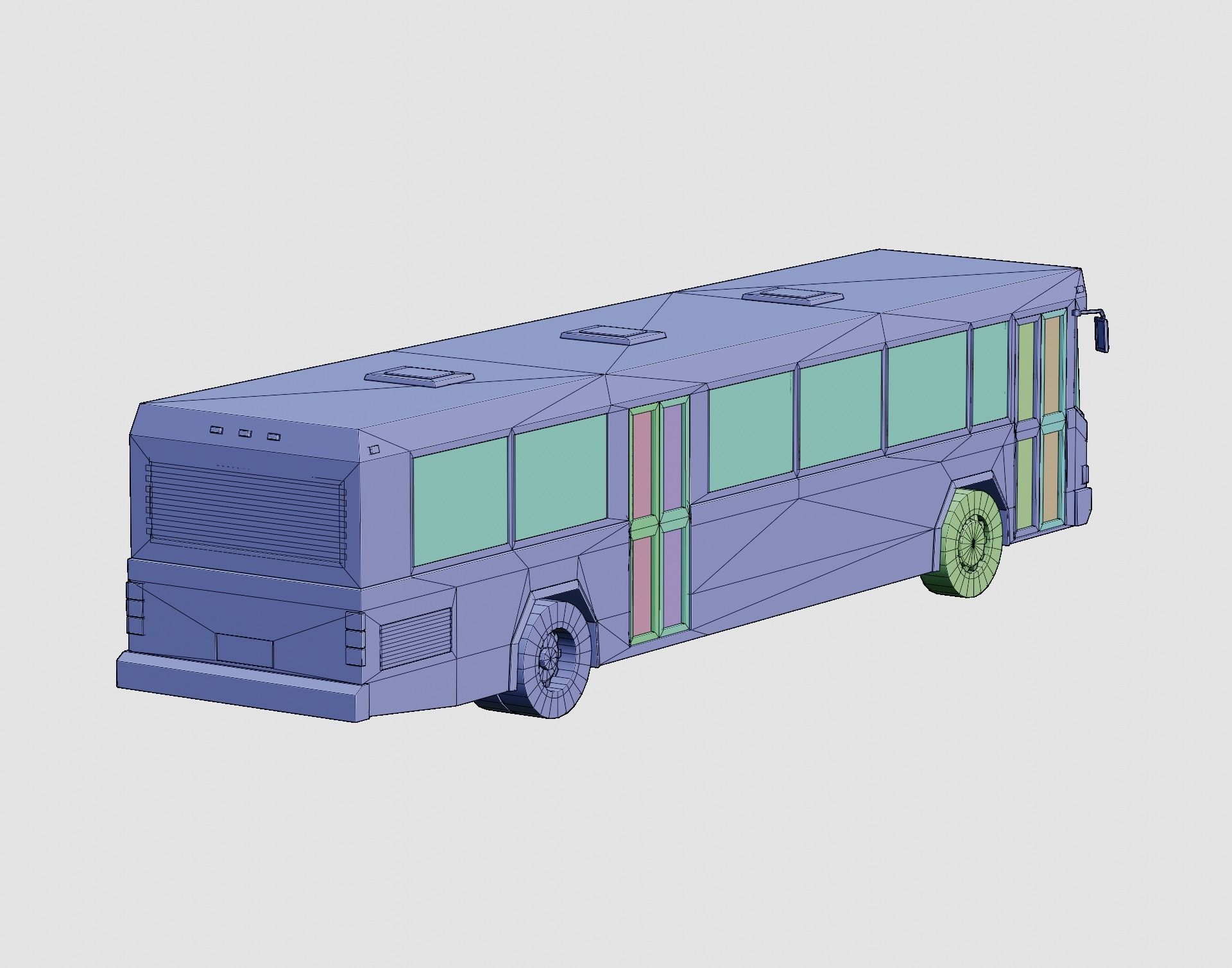 3D model Cartoon Stylized City Bus Classic 80s VR / AR / low-poly ...