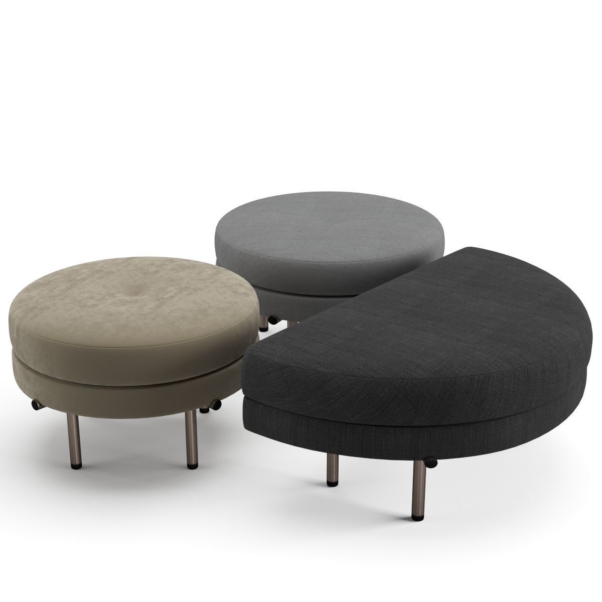 Minotti Torii Bench Ottoman Set 3D model | CGTrader