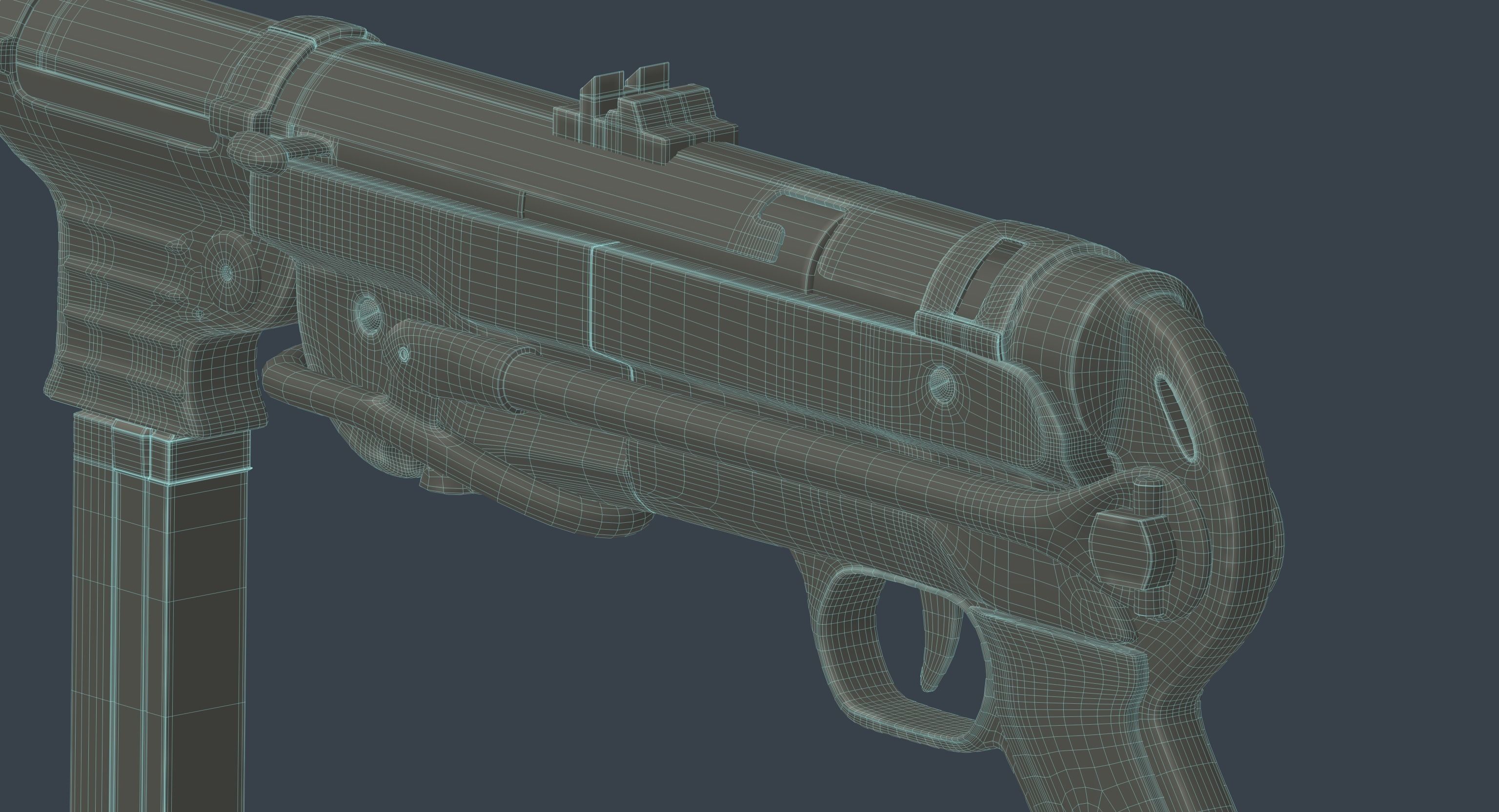 3D model MP40 Submachine Gun Germany World War 2 VR / AR / low-poly ...