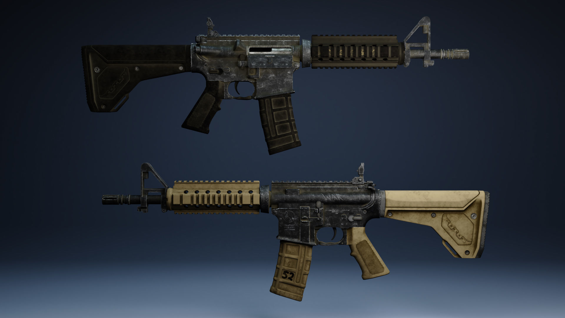 3D model PBR M4A1 Modular Game ready model VR / AR / low-poly | CGTrader