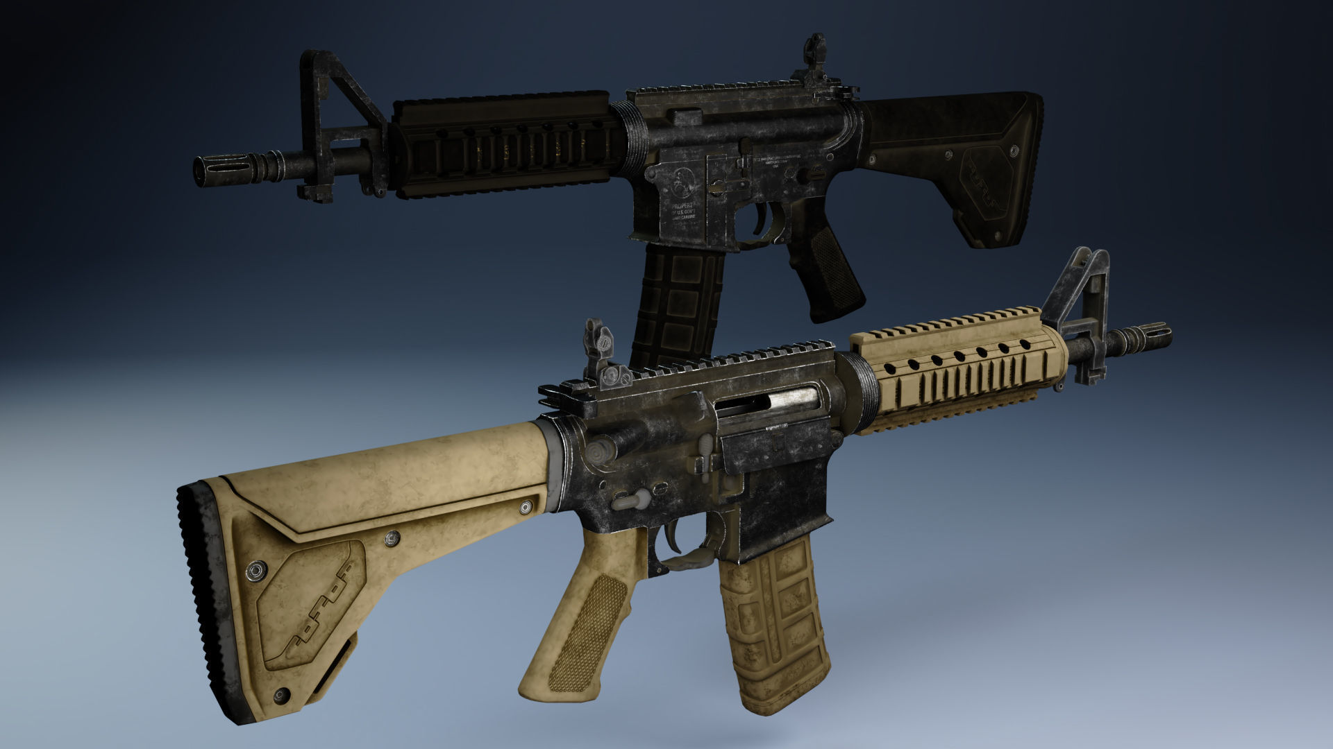 3D model PBR M4A1 Modular Game ready model VR / AR / low-poly | CGTrader