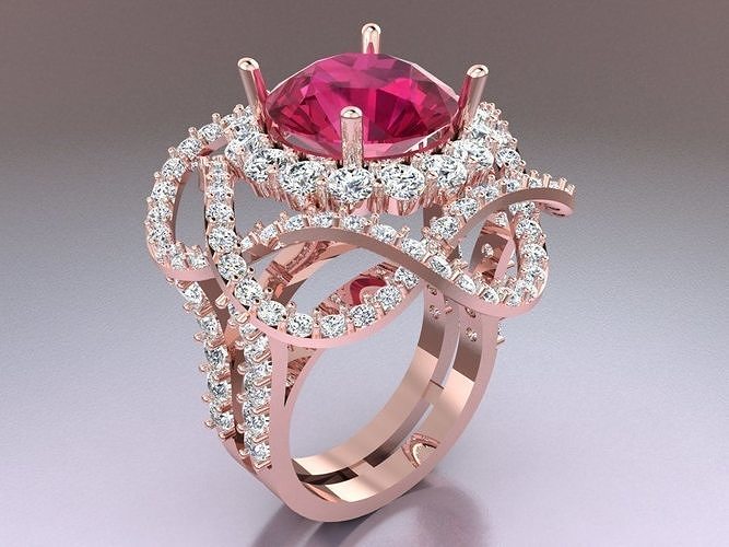 Gemstone rings - Diamond rings - N3880 3D model 3D printable | CGTrader