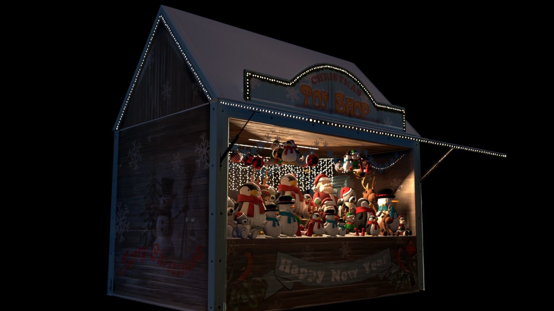 3D model Christmas Mini Market VR / AR / low-poly | CGTrader
