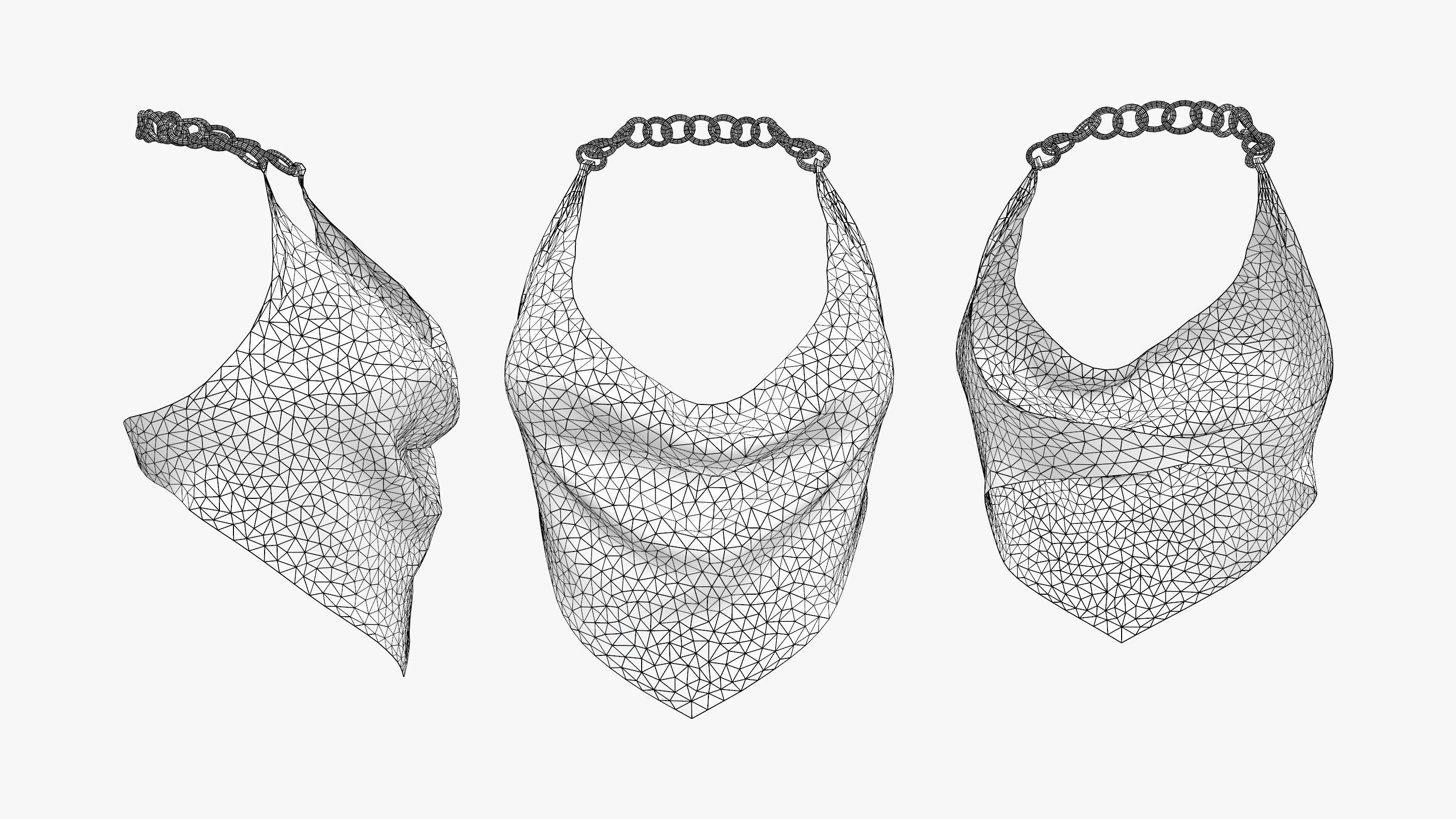 3D model Chain Halter Neck Crop Top VR / AR / low-poly | CGTrader