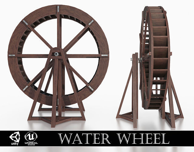 3D model Medieval Water Wheel VR / AR / low-poly | CGTrader