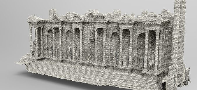 Athens Greece stone pillars wall 1 3D model | CGTrader