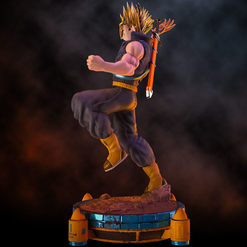 Fanart Future TRUNKS Statue - original and SSJ version - 3D model 3D ...