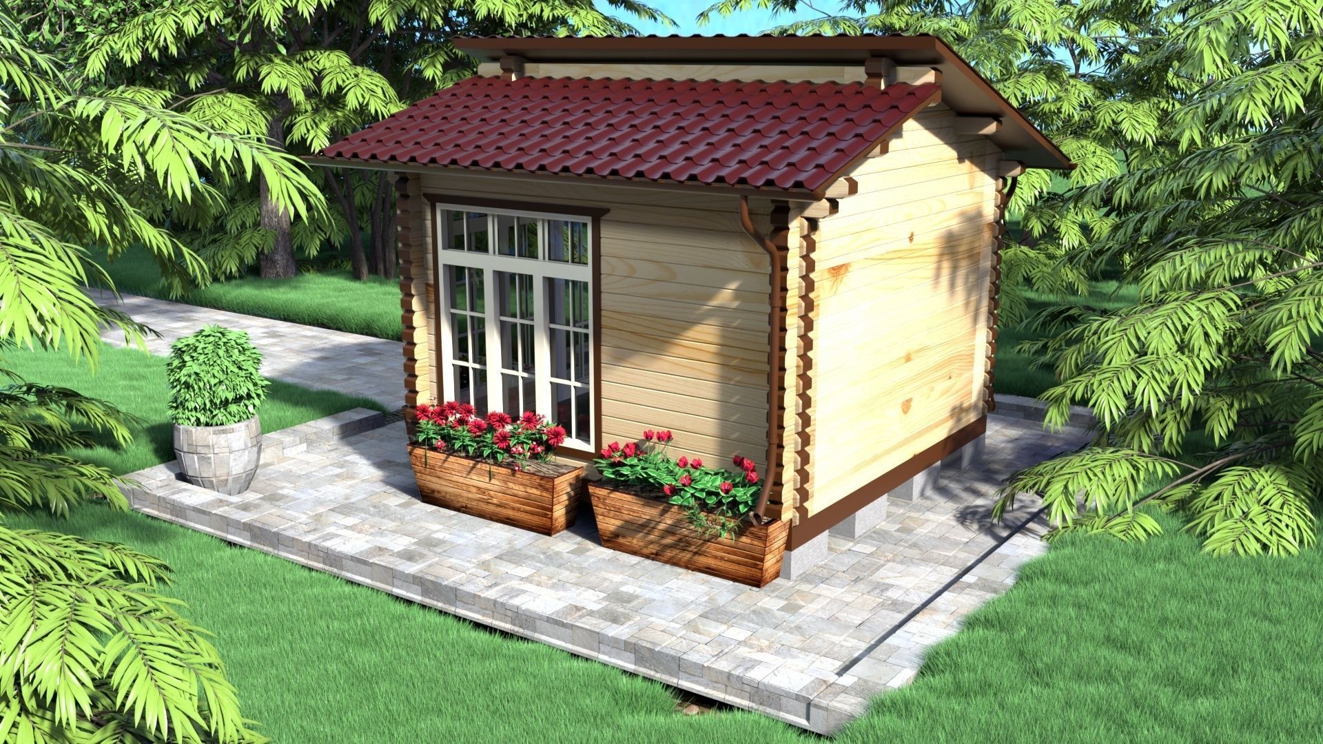 3D model 3d model barbecue house Low Poly VR / AR / low-poly | CGTrader